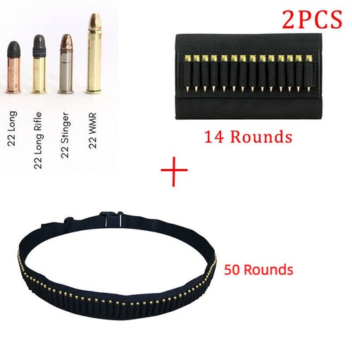 2pc Rifle Bullet Cartridge Bandolier Belt Sling Shell Holder Buttstock ...