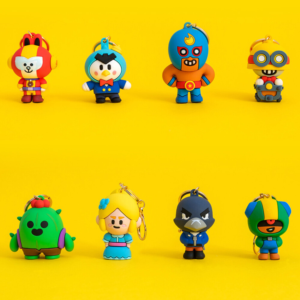 BRAWL STARS LINE FRIEND Keyring Keychain Charm Toy Figure Spike Crow ...