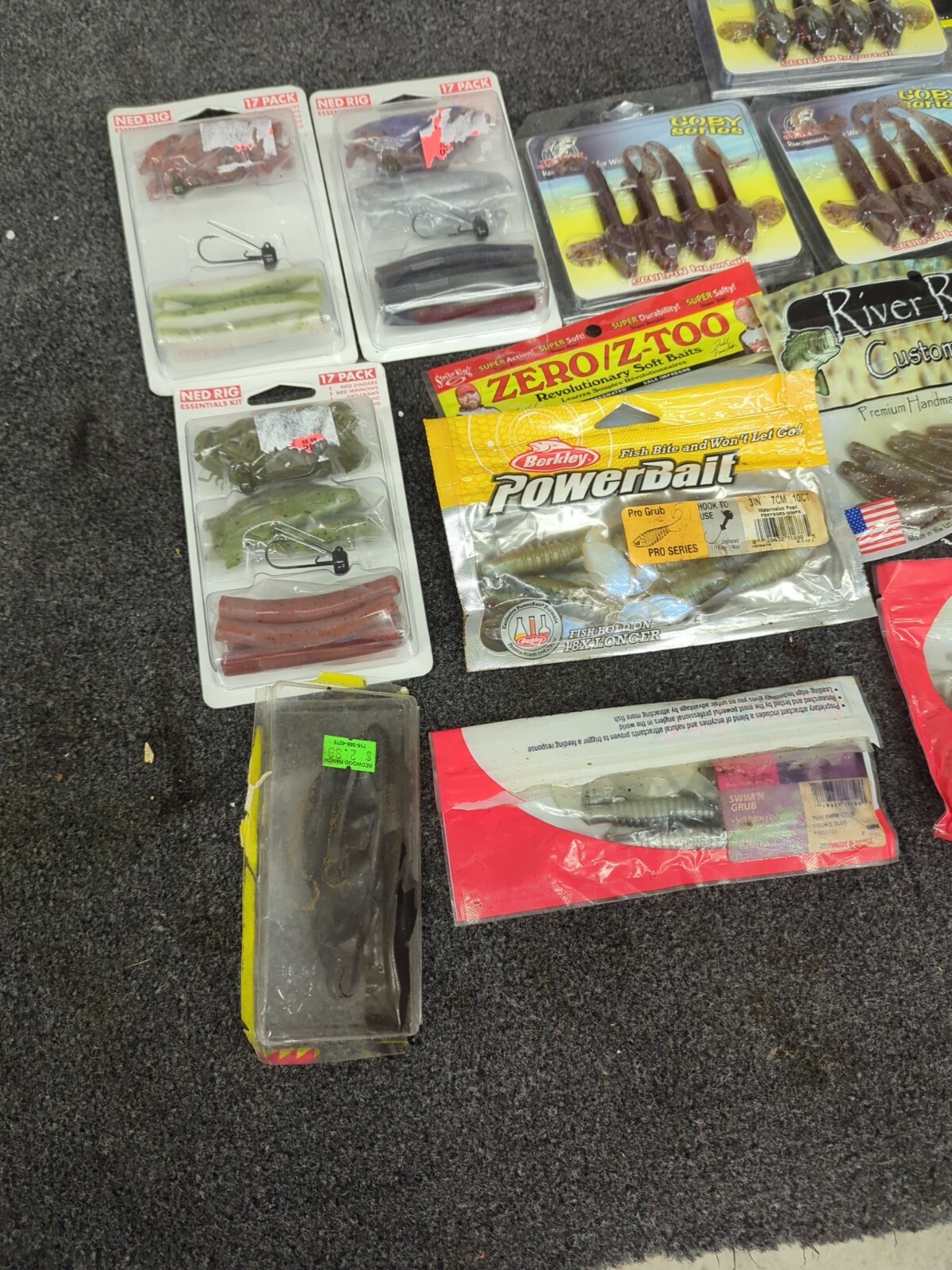 Lot Of Bass Fishing Ned Rig Drop Shot Baits Yum Ned Berkeley River Rock ...