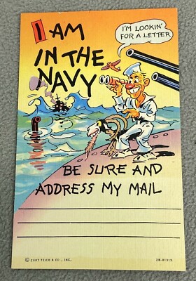 WWII US Navy Cartoon Postcard | eBay