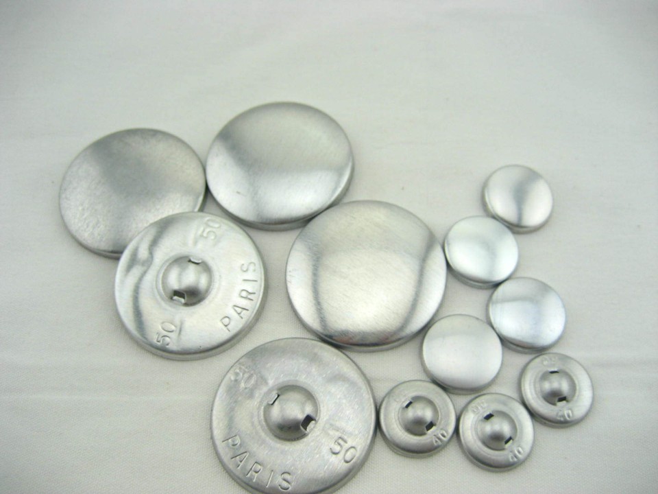 large Fabric self Cover Buttons Aluminum Flat Ring Back DIY fabric ...