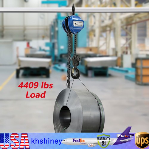 2T Hand Chain Hoist Manual Chain Hoist 4409 lbs Heavy Duty Pulley Hoist Blue | eBay