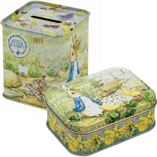 PETER RABBIT TIN BOX Home Accessory Storage Easter Egg Kids Birthday ...