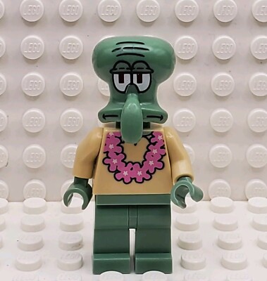 Lego SpongeBob SquarePants Squidward Minifigure Pink Lei Flower | eBay