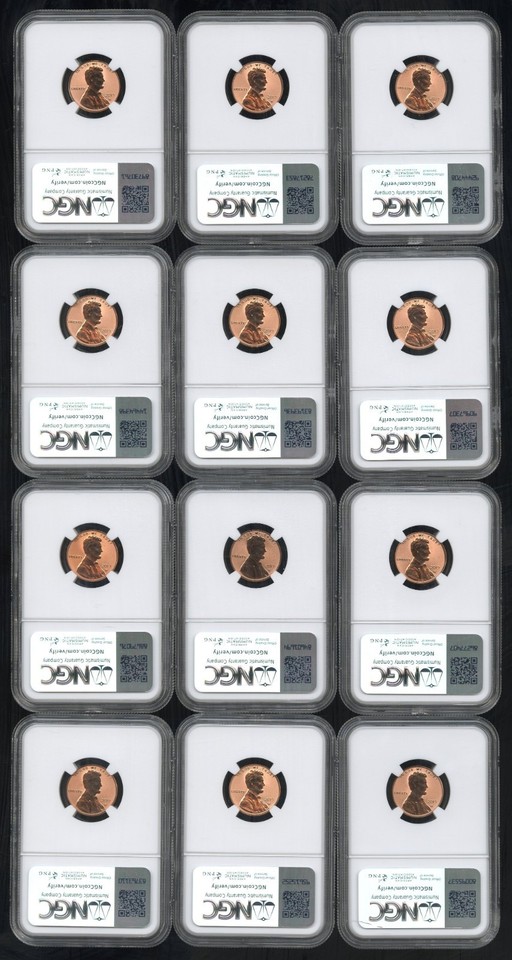 US Coins 2019-W Lincoln Reverse Proof Cent Red NGC Graded Investor Lot ...