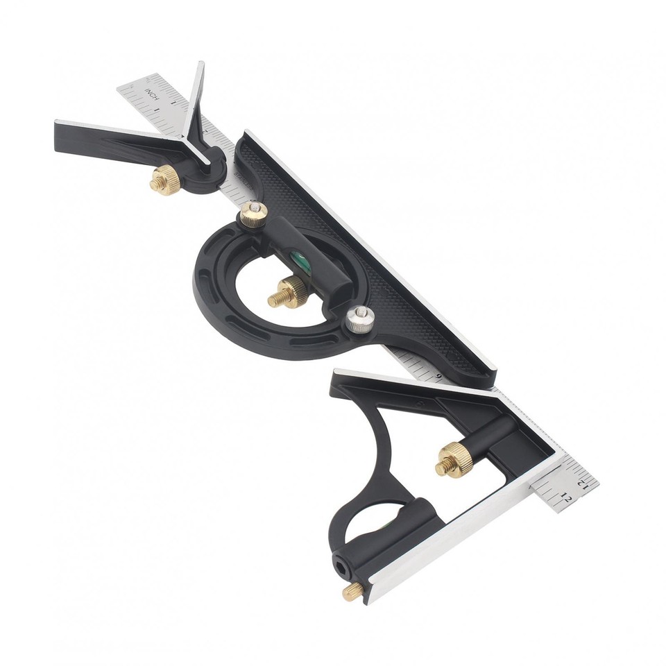 12" Combination Protractor Tri- Square Angle Ruler Machinist Measuring ...