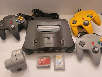 Nintendo N64 Black Video Game Console System With 10 Games ...