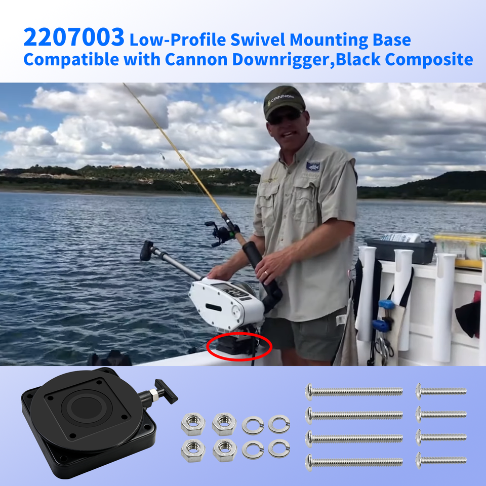 2207003 Fits Cannon Low - Profile Swivel Base 3991913 Downrigger mount ...
