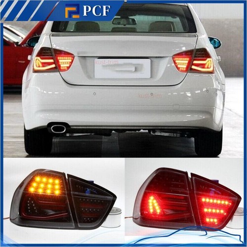 For 2005-2008 BMW E90 3-Series Smoked LED Tube Tail Lights Brake Stop Lamps | eBay