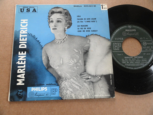 DISQUE 45T DE MARLENE DIETRICH " LA VIE EN ROSE " | eBay