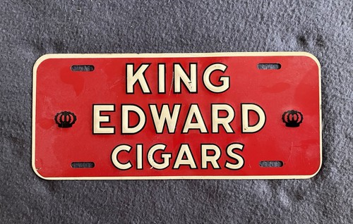 “Original” King Edward Cigars Car License Plate. Metal, Green Back ...