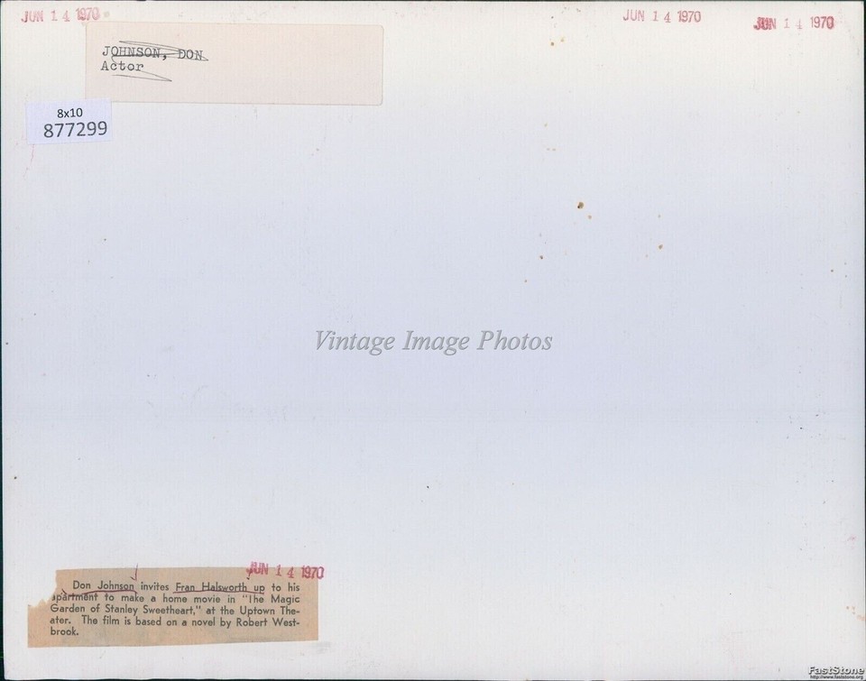 1970 The Magic Garden Of Stanley Sweetheart Don Johnson Actor 8X10 ...