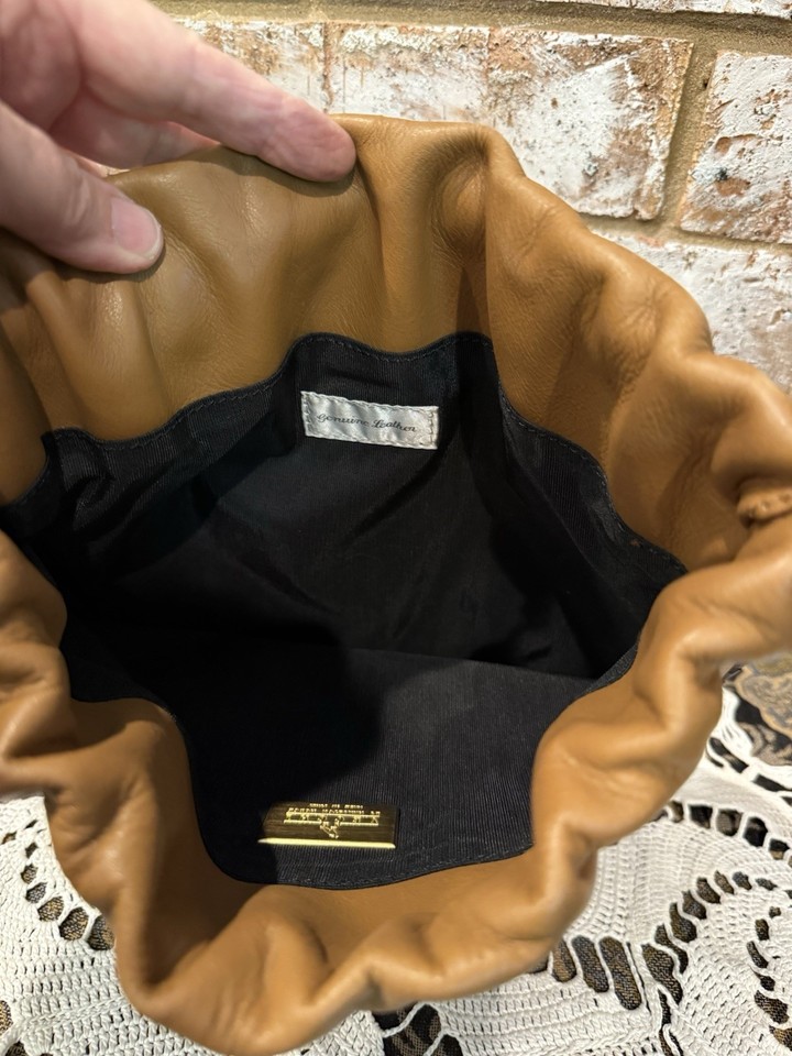 De Vecchi Hamilton Hodge Tan Leather Crossbody Shoulder Bag Purse | eBay