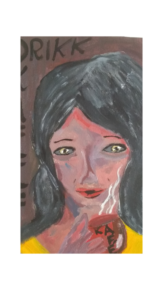 original illustration art Acrylic on A3 paper 300 grams: Title: Drikk ...