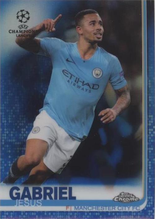 2018-19 Topps Chrome UCL - Gabriel Jesus #51 Blue Refractor /150 for ...