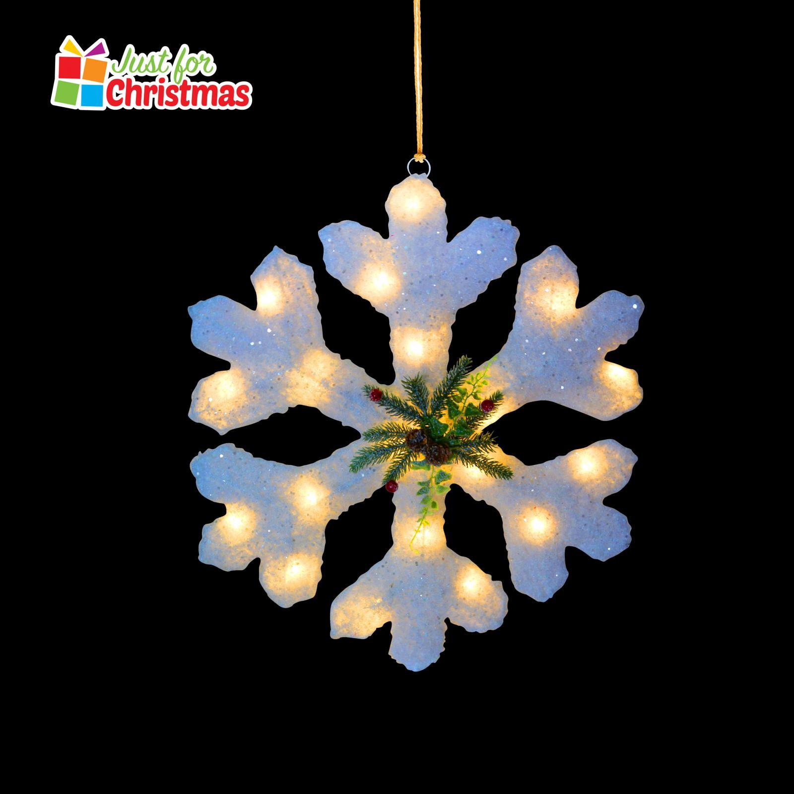 Snowflake Led Light Hanging 50CM Window Wall Glitter Xmas Curtain Xmas ...