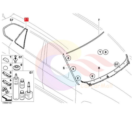 Right Rear Window Fixed Side Frame 51357129736 For BMW BMW E70 X5 2007 ...