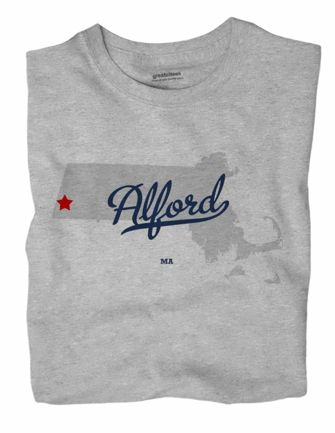 Alford Massachusetts MA T-Shirt MAP | eBay