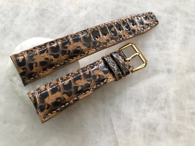 21mm/18mm Brown Python Print Leather Watch Strap Band | eBay