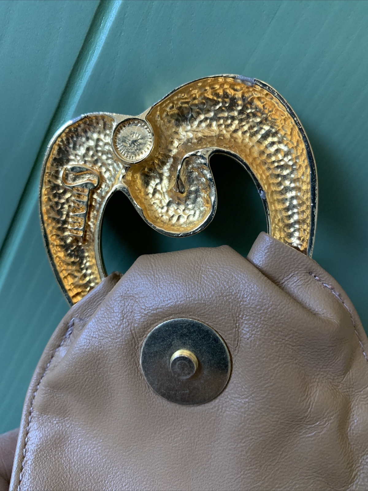 Sharif Vintage Exotic Snake Skin Embossed Leather Han… - Gem