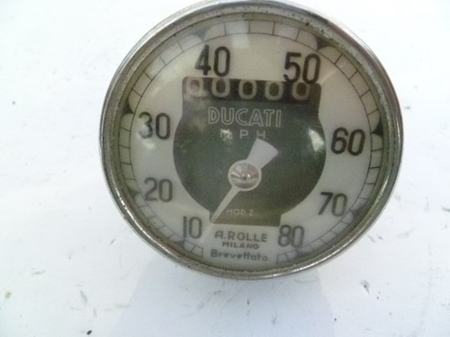 Ducati Bevel Single 125 175 200 250 350 Rolle Speedo 0 - 80 MPH Nos ...