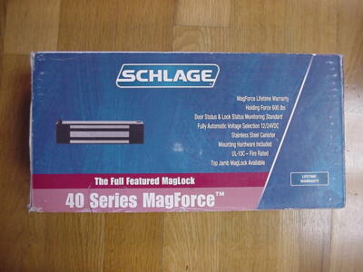 Schlage 40-630 Maglock Mag Lock - 600 lb holding - 12/24VDC automatic ...