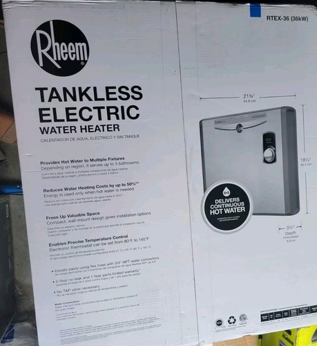 Rheem Performance 36kw Tankless Electric Water Heater - SIlver (RETEX ...