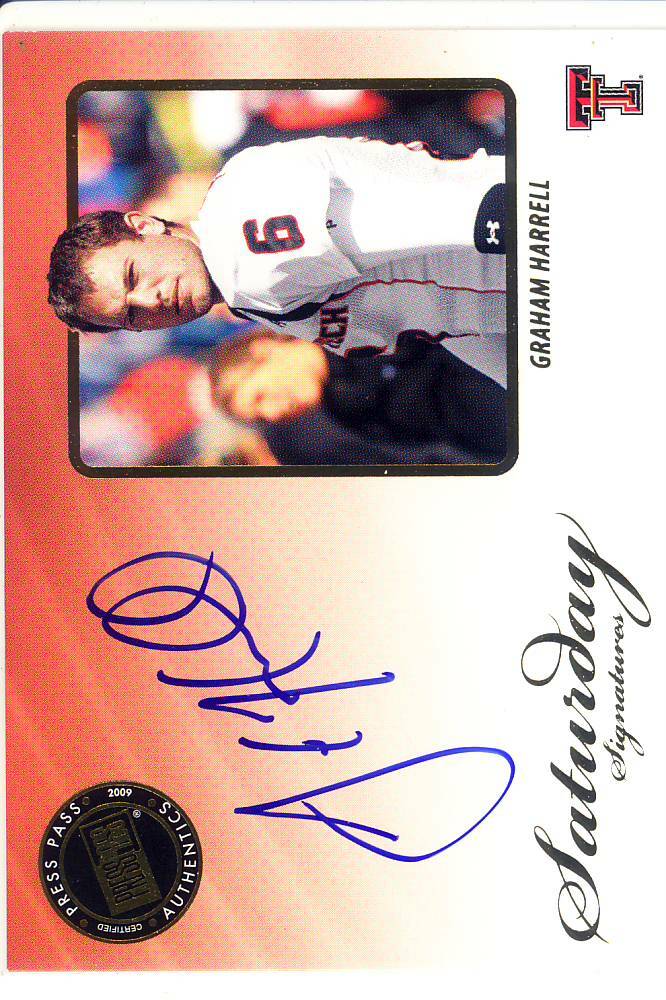 graham harrell rc rookie draft auto autograph texas tech red raiders ...