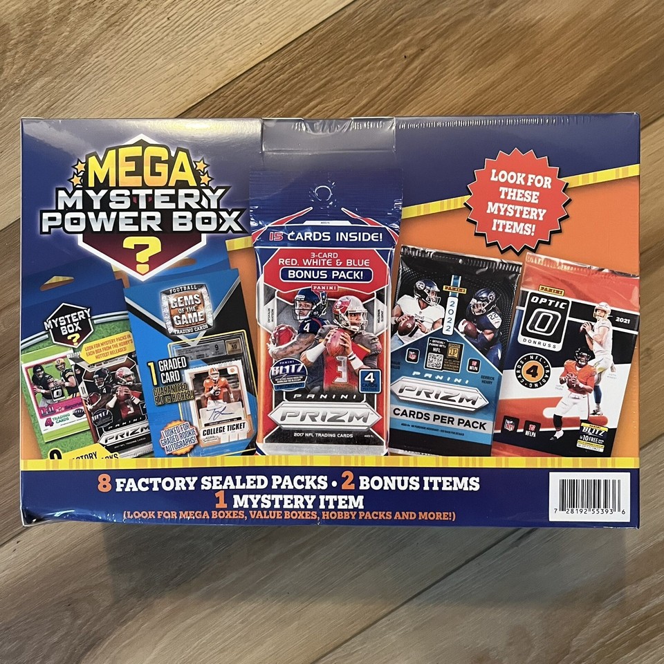 Mega Mystery Power Box 2024 NFL Football MJ Holdings Meijer Exclusive ...
