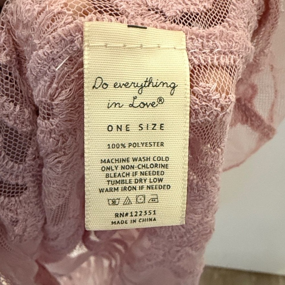 NWT Lace Embroidered Sheer Duster Tie Cardigan in Pink One Size Coverup ...