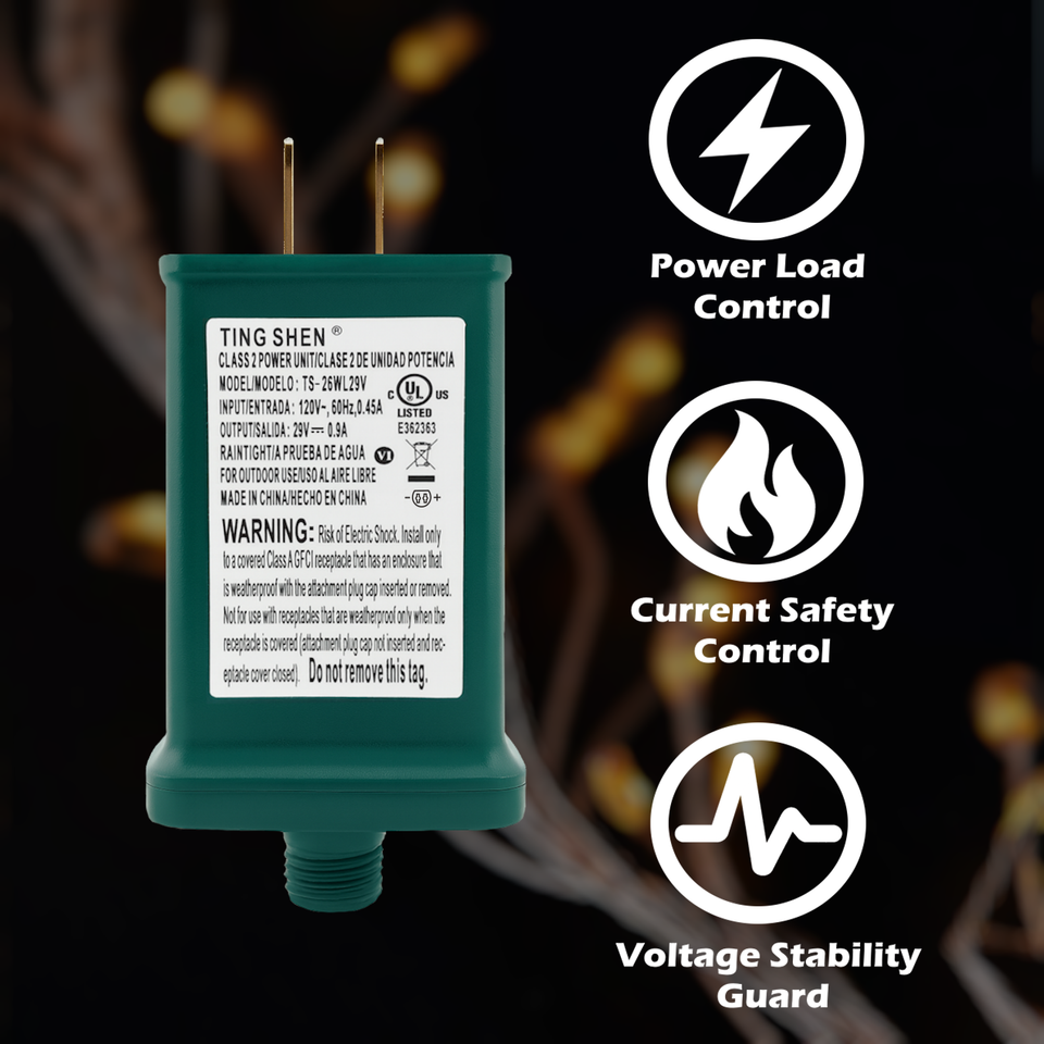 Power Adapter Replacement for Xmas Tree LED Lights DC 29V 0.9A - TS ...
