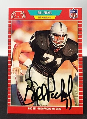 BILL PICKEL Signed 1989 Pro Set Football Card #190 Los Angeles Raiders ...