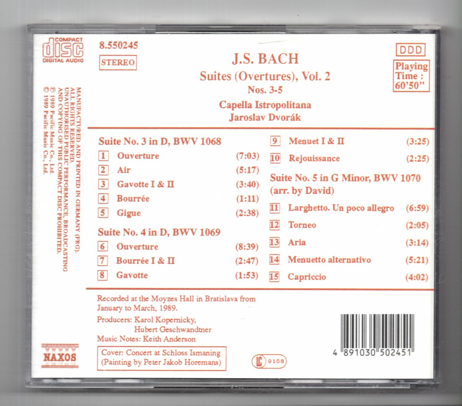 Johann Sebastian Bach Suites Overtures Vol 2 NOS 3 V G CD Album I 3990 ...