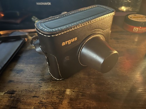 Argus C3 Matchmatic camera leather case black brick Top Grain Cowhide ...
