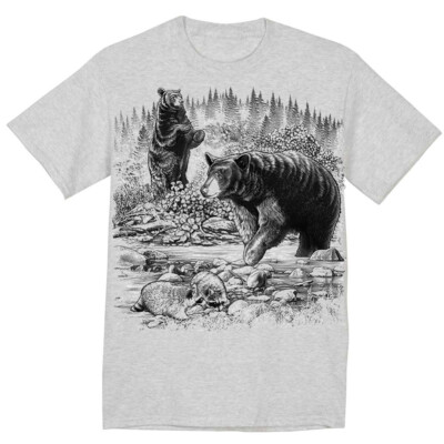 American Black Bears T-shirt Wildlife Nature Outdoorsman Mens Graphic ...