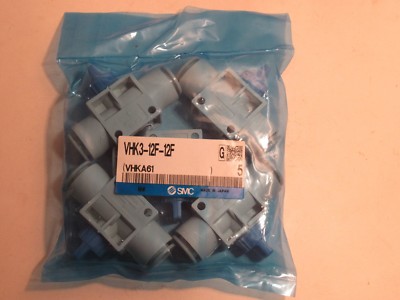 (PACK OF 5) SMC VHK3-12F-12F FINGER VALVES W/BLUE KNOB 12mm NEW | eBay