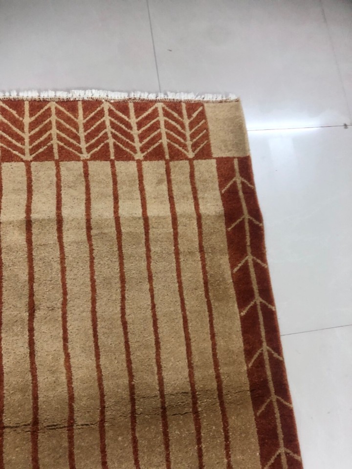 Vintage Hand Knotted Indian Art Deco Rug | eBay