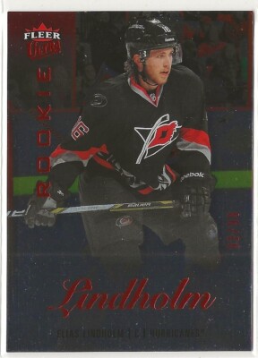 2013-14 Fleer Showcase Ultra Red Medallion Rookie #46 Elias Lindholm 92 ...