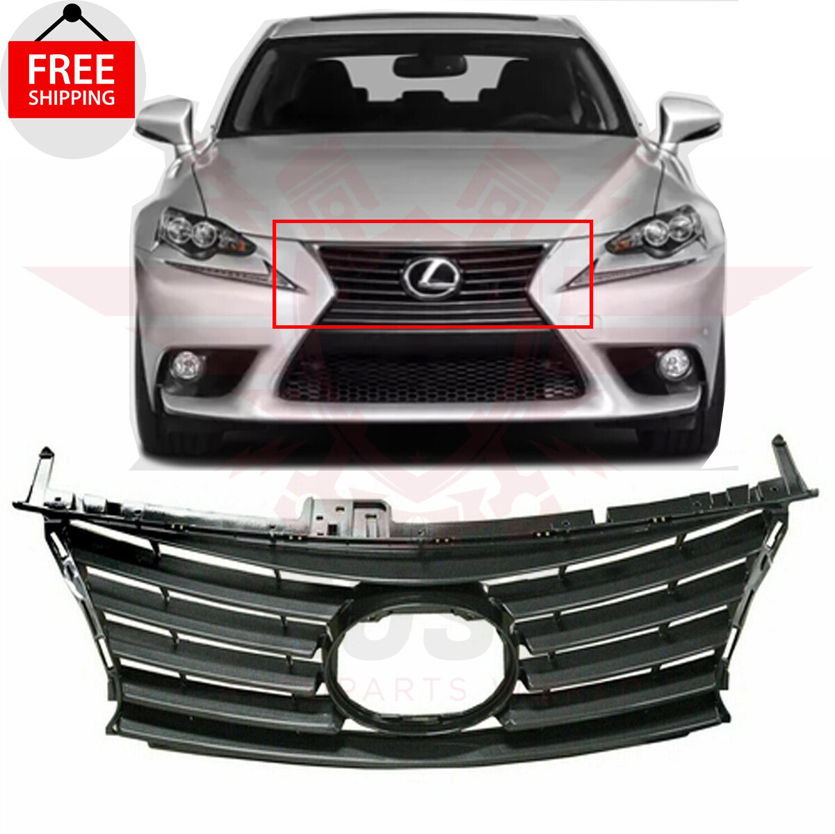 New Front Upper Grille Black Fits 2014 2015 2016 LEXUS IS250 IS300 ...