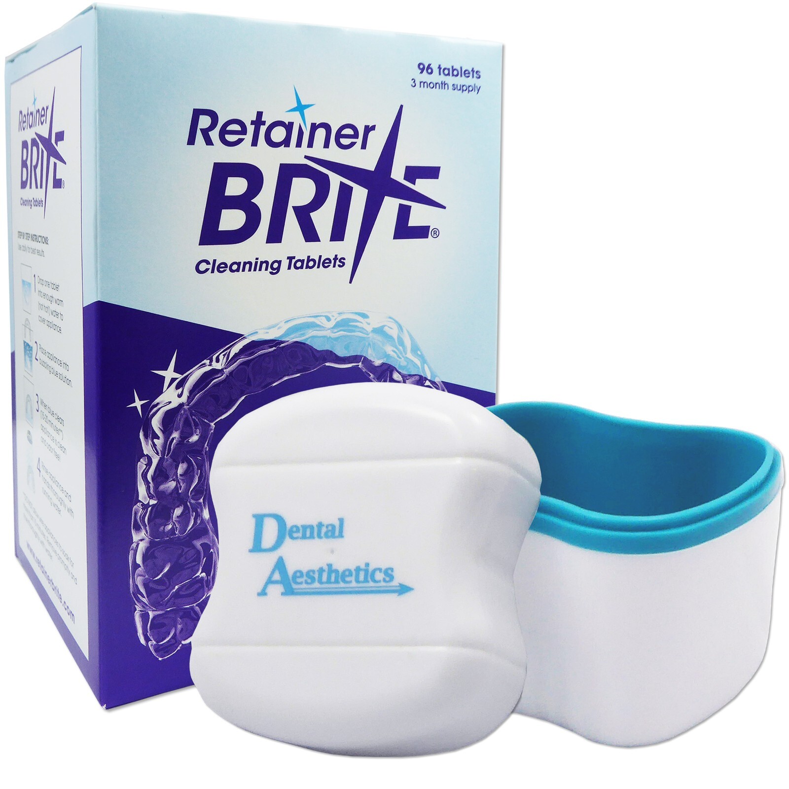 Retainer Brite & Soaking Bath ~ 36 96 Cleaning Tablets, Dental Storage ...
