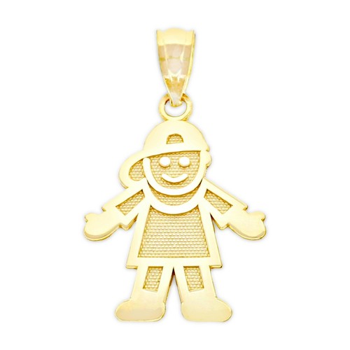 Charm America - Gold Baby Boy Charm - 10 Karat Solid Gold - Baby ...