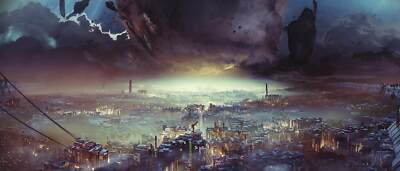 Landscape destiny 2 art city cityscape video games Custom Gaming Mat ...