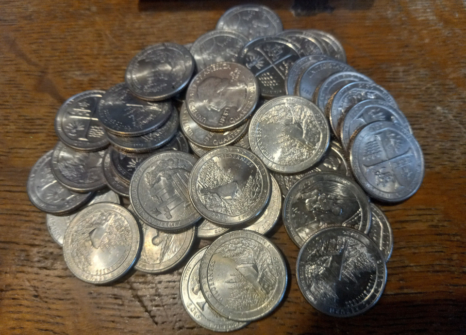 2019 America The Beautiful Quarter Roll (40 Quarter) Circulated P mint ...