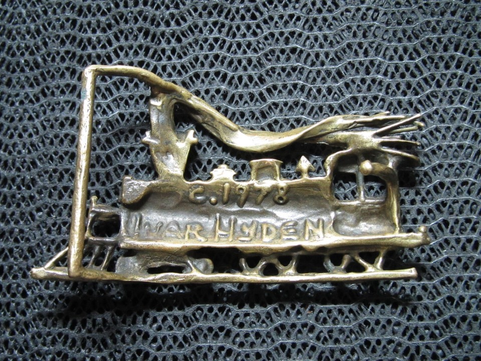 ABSTRACT STEAM LOCOMOTIVE TRAIN HIPPIE BELT BUCKLE! VINTAGE! RARE! IVAR ...