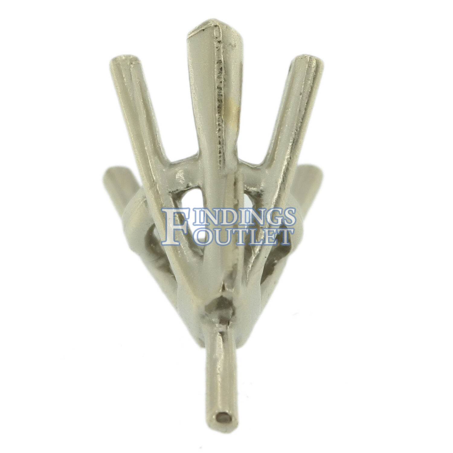 14K White Gold V-End Heart 5 Prong Peg Head Setting Standard For Center ...