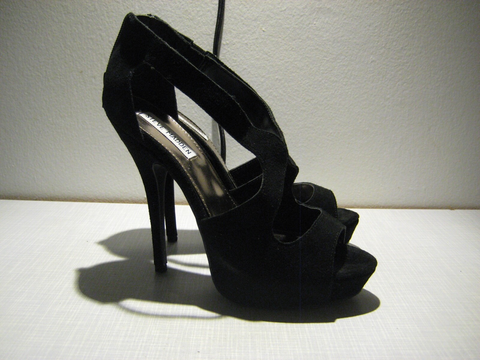 Steve Madden Black P-Glor Black Suede Platform Heel 8 | eBay