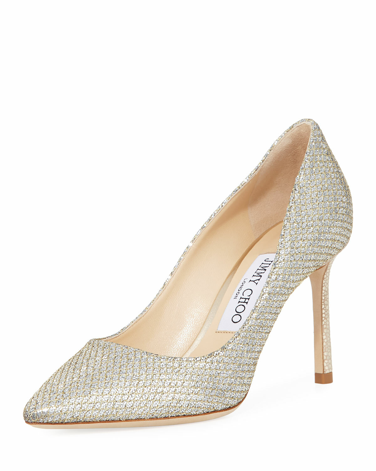 NIB NEW Jimmy Choo Romy 100 pumps glitter champagne gold 37 38 $675+ | eBay