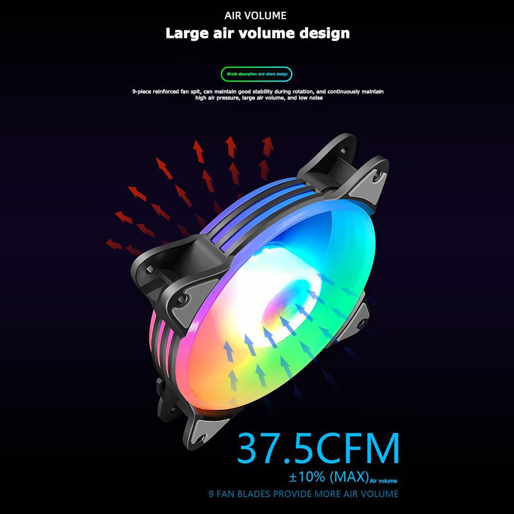 12cm Chassis Cooling Fan 5 Colors LED Lighting Large 4Pin Heatsink | eBay