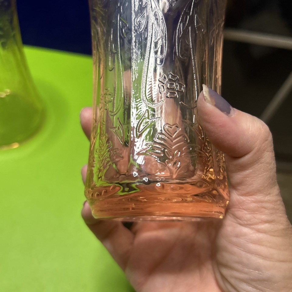 Vtg Indiana Glass Recollection Pink Madrid Etched Depression Glass ...
