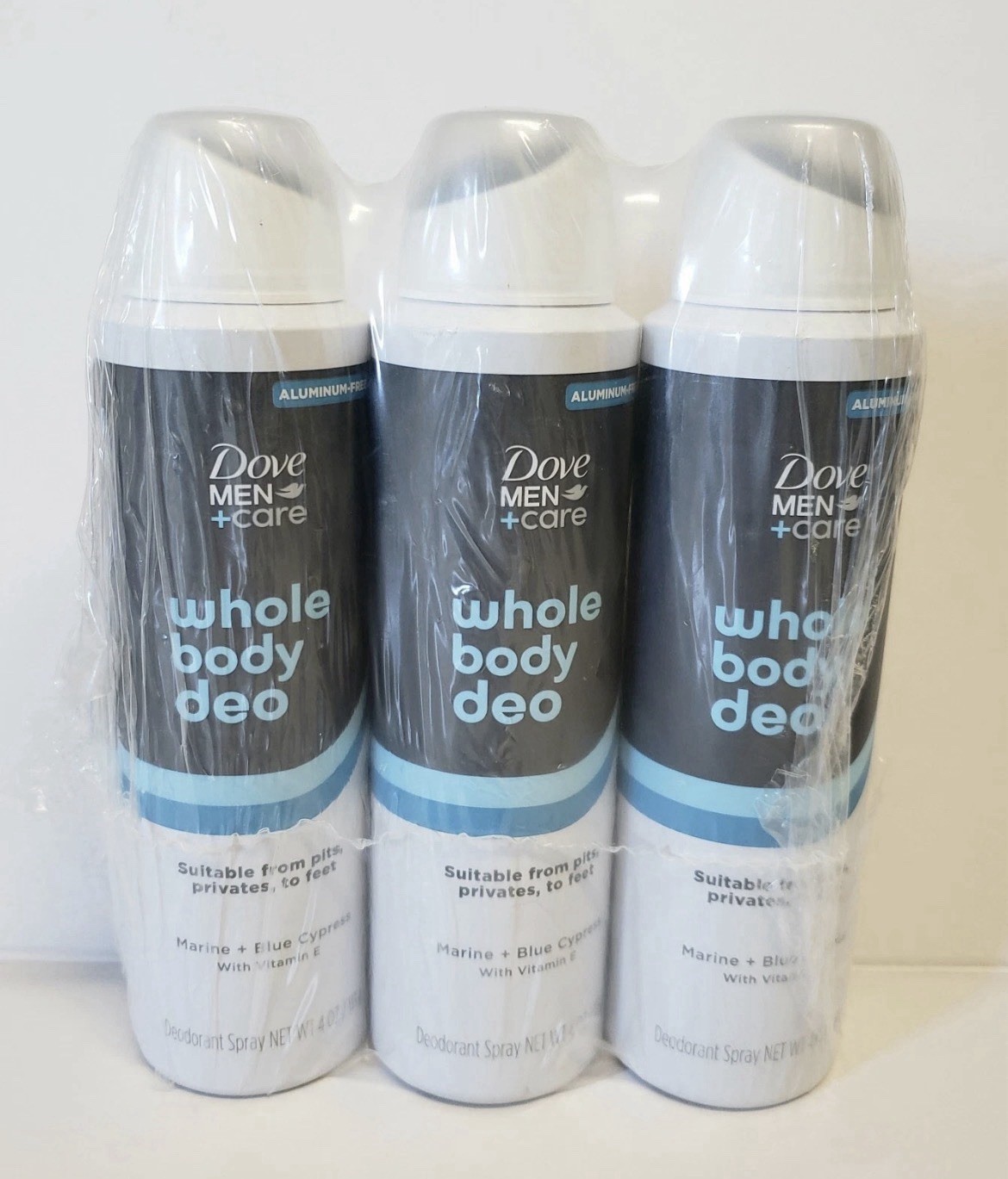 DOVE MEN+care Lot of 3 Whole Body Deo Marine + Blue Cypress 4 Oz. Each ...